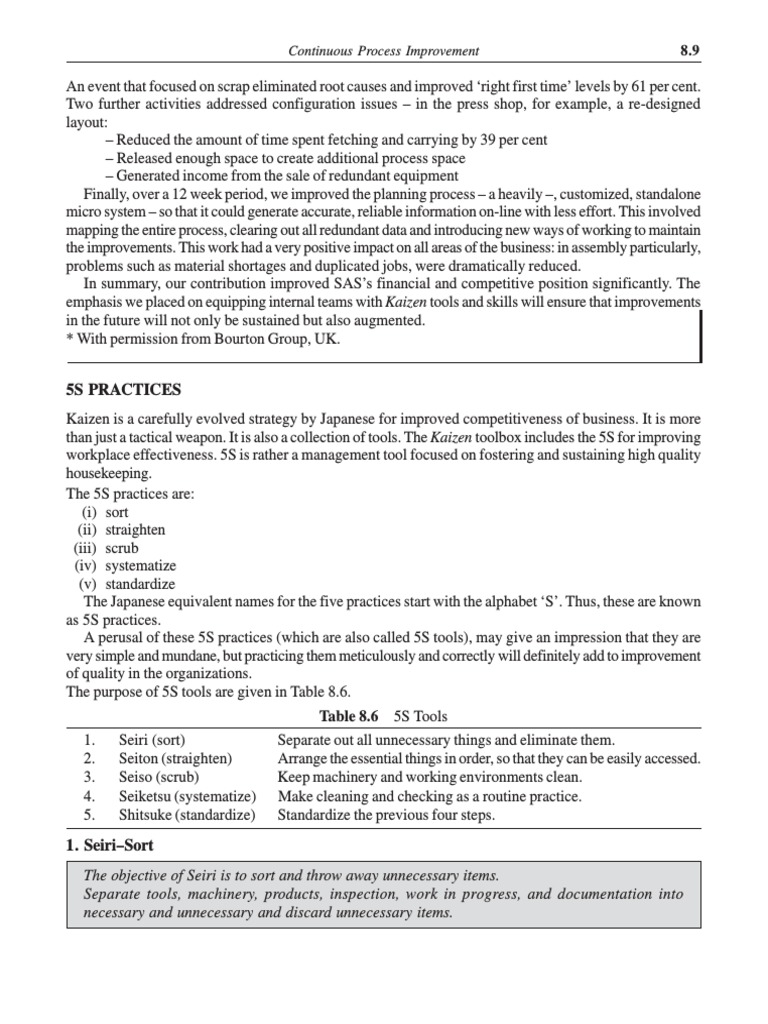 Practice of 5s in Operations Management | PDF | Lean Manufacturing ...
