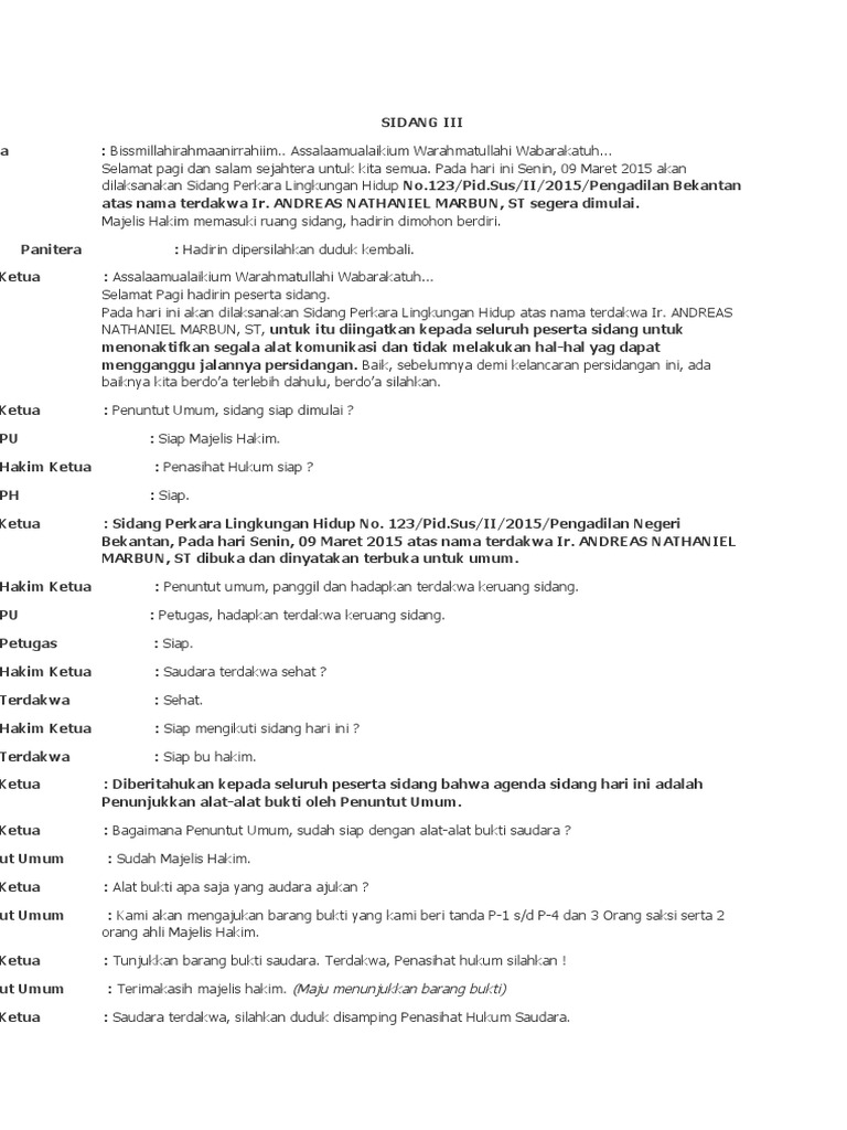 Naskah Simulasi Persidangan Mentah Pdf