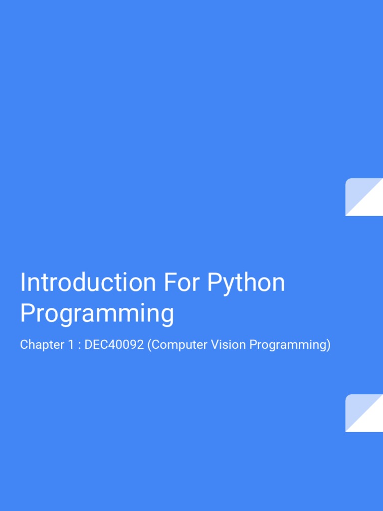 Chapter 1 - Slide | PDF | Control Flow | Python (Programming Language)