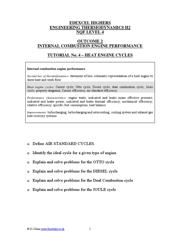 Ideal Engine Cycle | PDF | Internal Combustion Engine | Diesel Engine