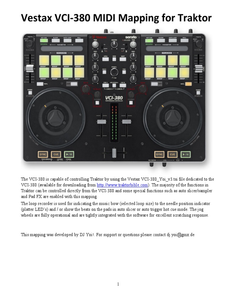 Vestax VCI-380 Midi Mapping v3.4 | PDF | Equalization (Audio) | Music ...