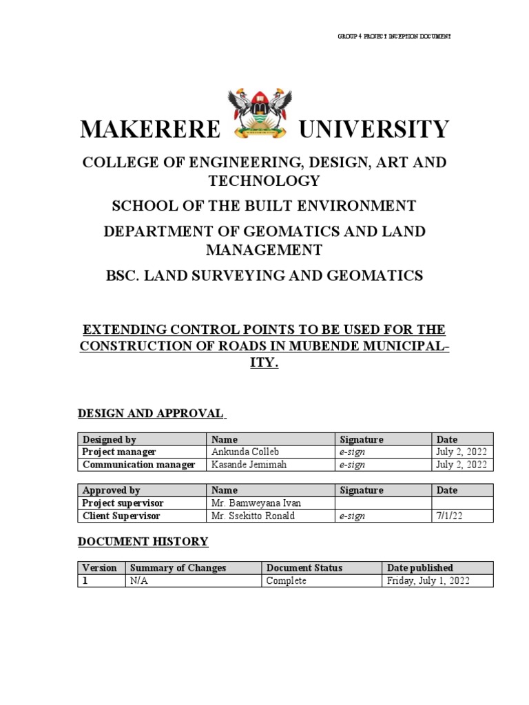 Group Four Project Initiation Document | PDF | Project Management ...