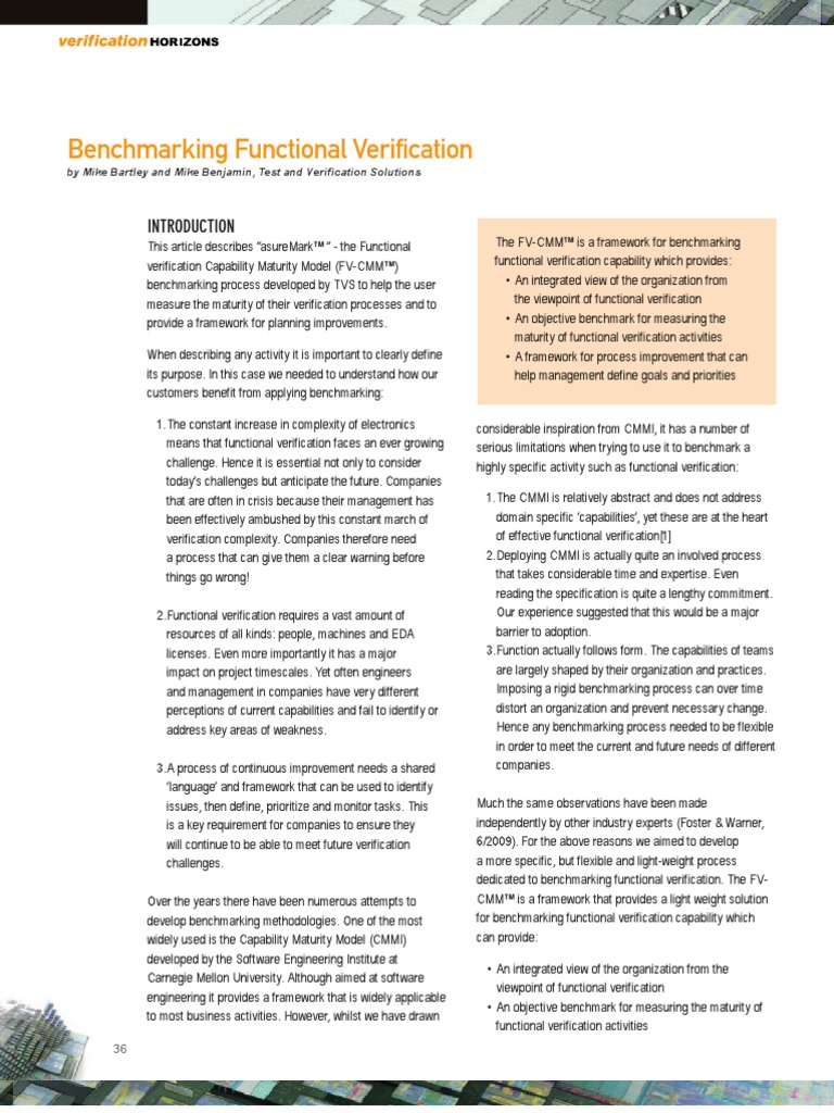 Bench Marking Functional Verification VH v7 I2 | PDF | Verification And ...