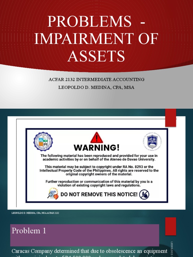 2 - E. Problems - Impairment of Assets | PDF | Depreciation | Goodwill ...