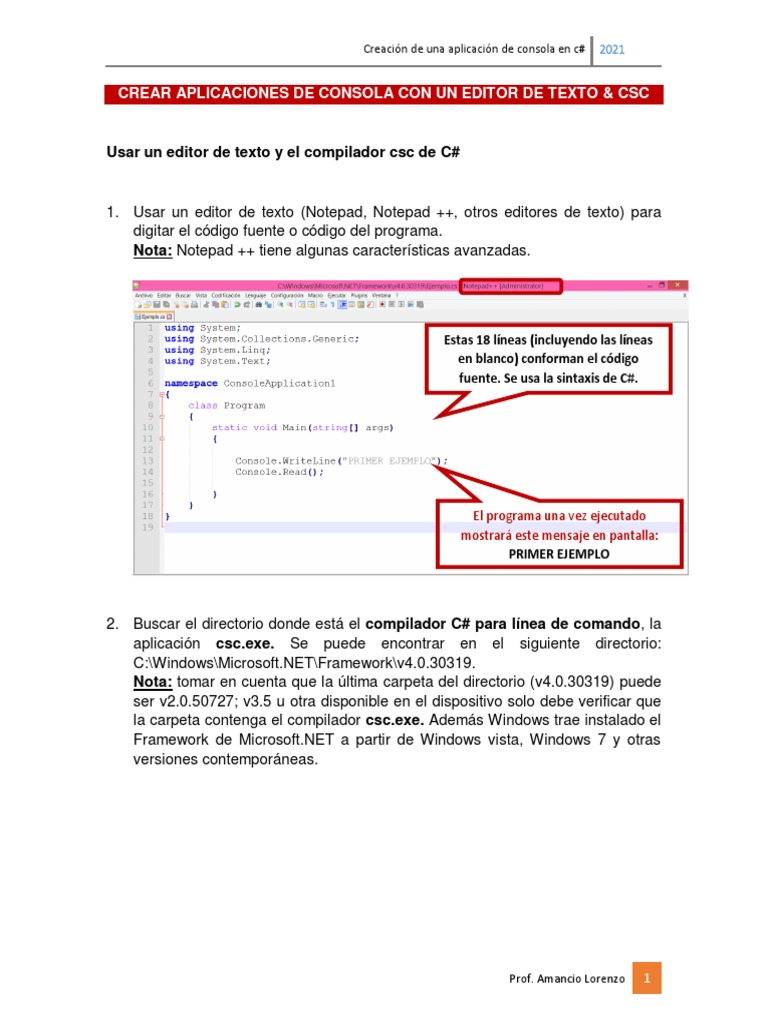 Aplicacion de Consola Con CSC | PDF