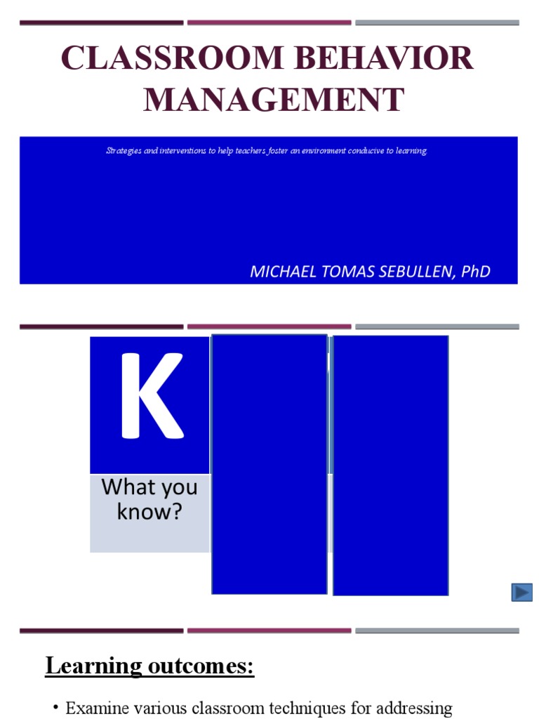 Classroom Behavior Management | PDF | Classroom Management | Classroom