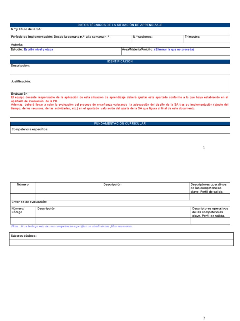 Plantilla Diseno Sa Lomloe Vacia | PDF | Evaluación | Modificación de comportamiento