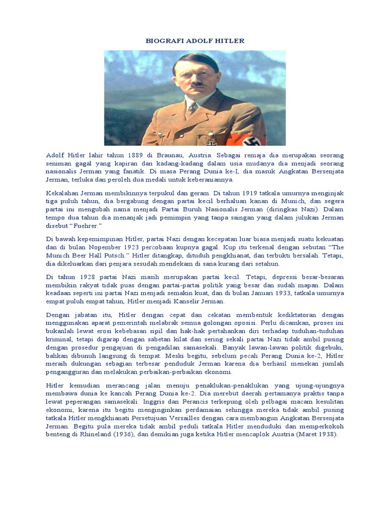 Biografi Adolf Hitler | PDF