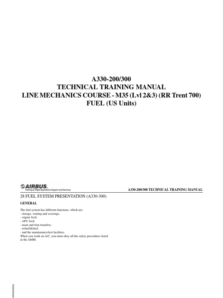A330 Fuel System Overview and Maintenance | PDF | Pump | Valve