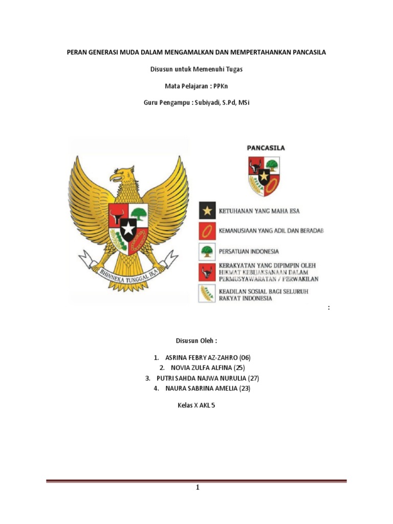 Peran Generasi Muda Dalam Mengamalkan Dan Mempertahankan Pancasila | PDF