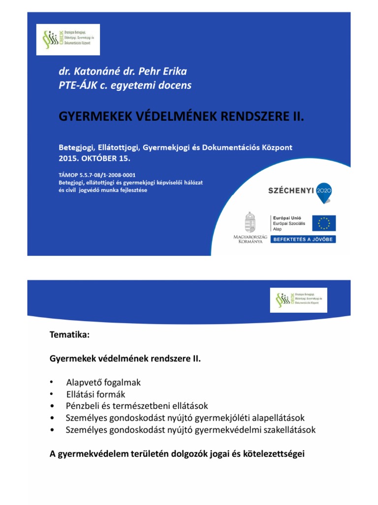 Gyermekvédelem Rendszere | PDF