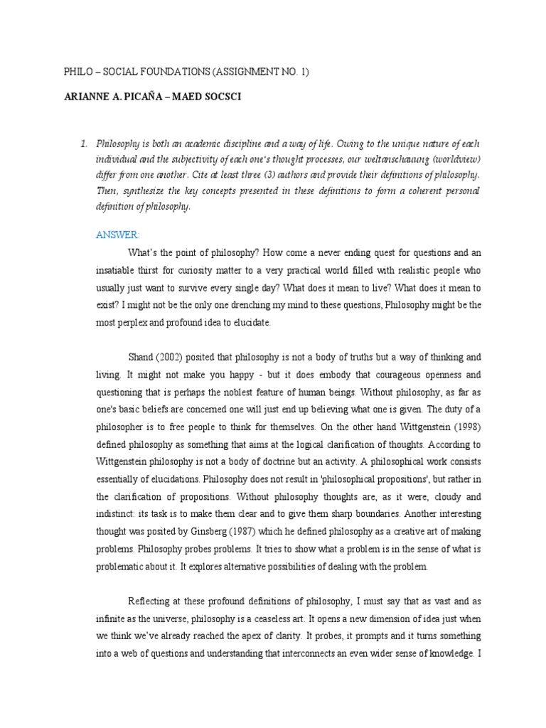 Philosophy Assignment 1 | Download Free PDF | Science | Knowledge