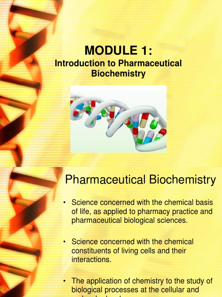 1 - Introduction To Pharmaceutical Biochemistry | PDF
