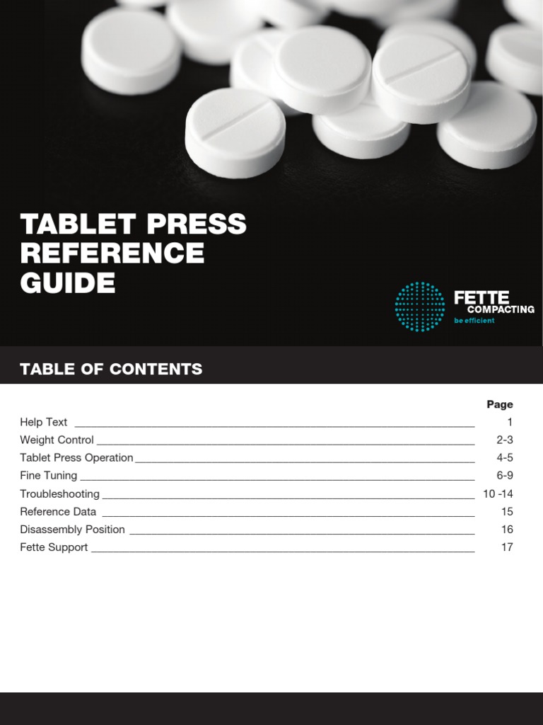 Fette Tablet Press Guide | PDF | Tablet (Pharmacy) | Mechanical Engineering