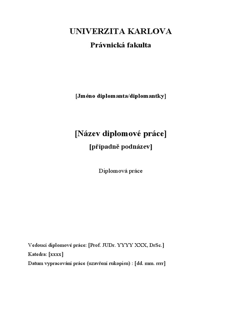 Vzor Diplomové Práce | PDF