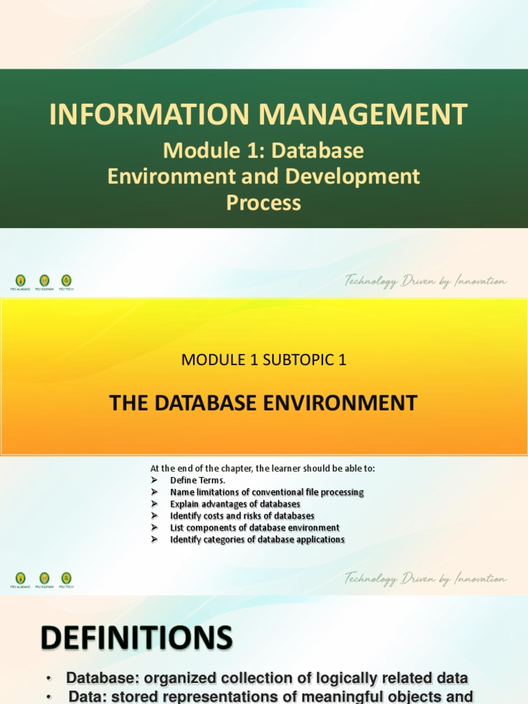 (M1-MAIN) - The Database Environment and Development Process | PDF | Databases | Software ...