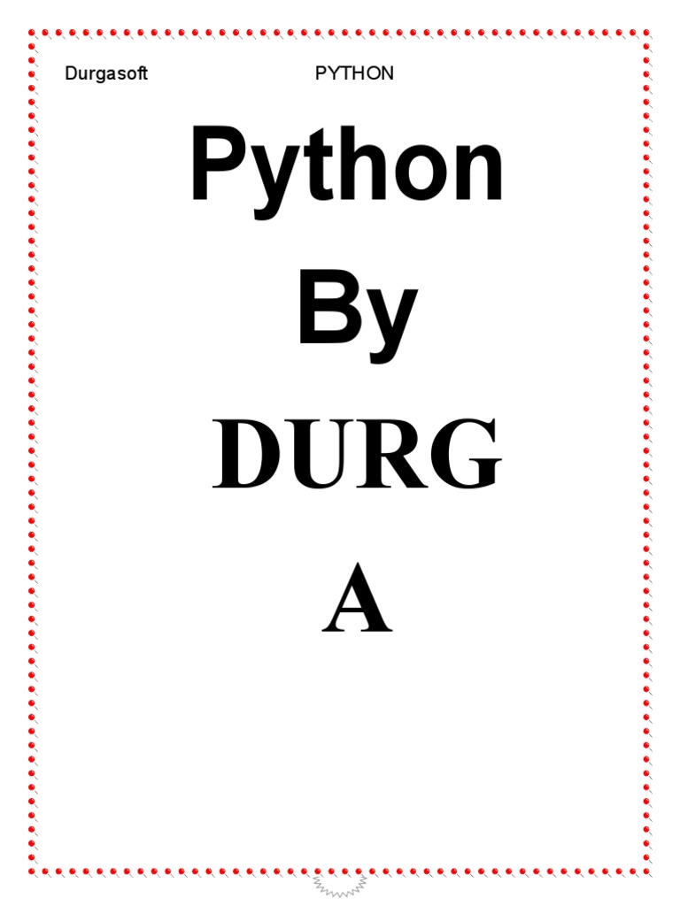 Python Durga Notes Pdf Python Programming Language Reserved Word 
