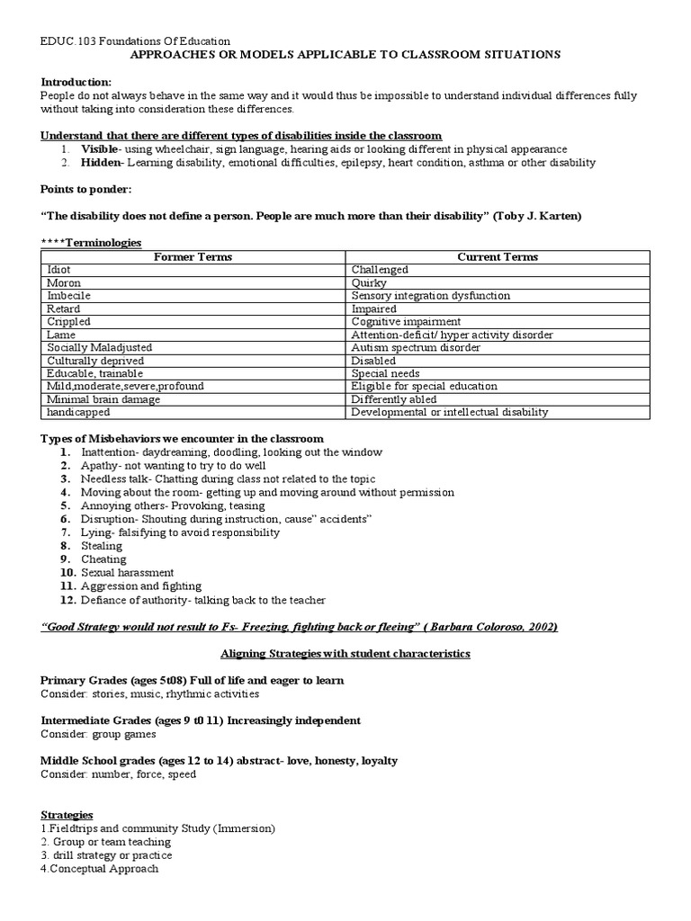 Foundations of Education | PDF | Intellectual Disability | Disability