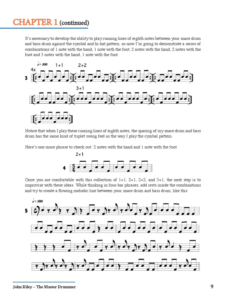 John Riley The Master Drummer-Sample | PDF | Drum Kit | Jazz