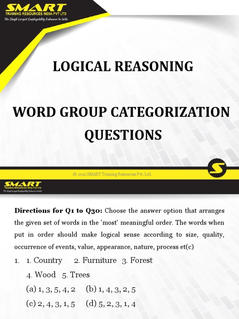 Word Group Categorization | PDF
