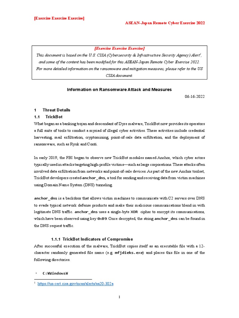 Injection 7 Information On Ransomware Attack and Measures | PDF ...