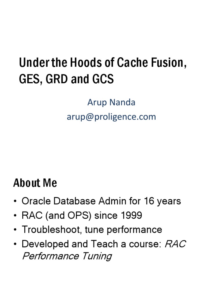 DemystifyingCacheFusion Arup | PDF | Cache (Computing) | Data Buffer