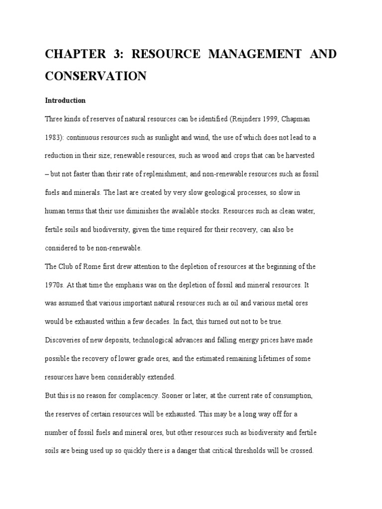 Resource MGT & Conservation | PDF | Biodiversity | Sustainability