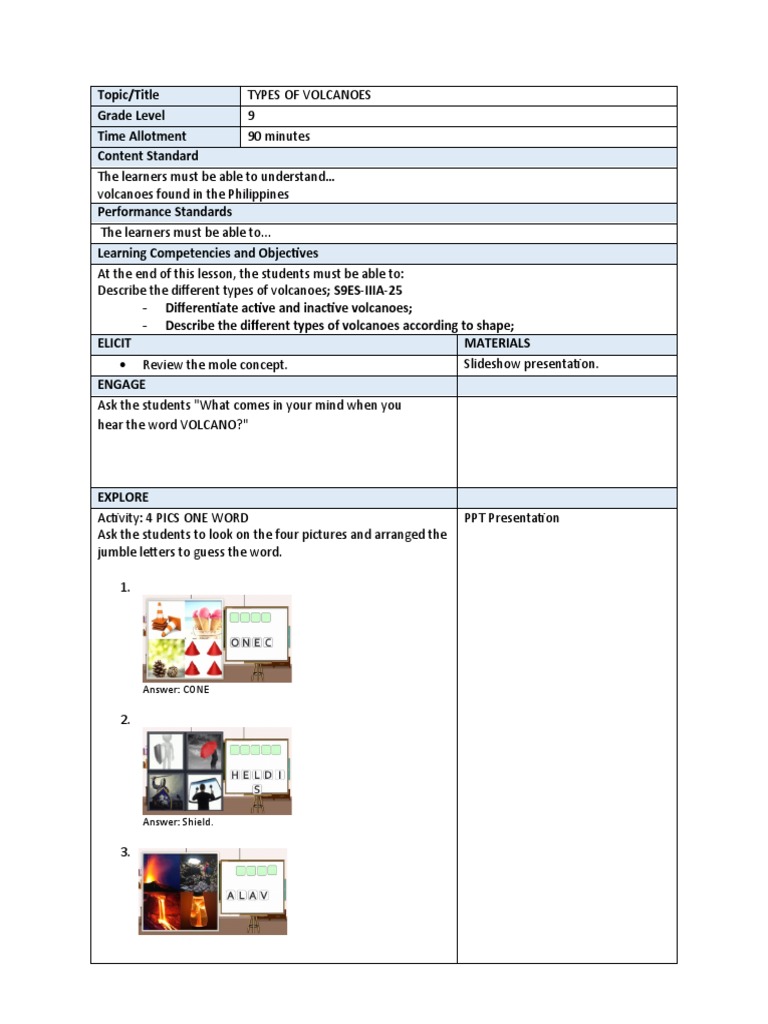 q3 Types of Volcano | PDF | Volcano | Lava
