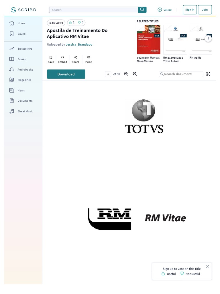 Apostila de Treinamento Do Aplicativo RM Vitae Compress | PDF | Gestão de recursos humanos ...