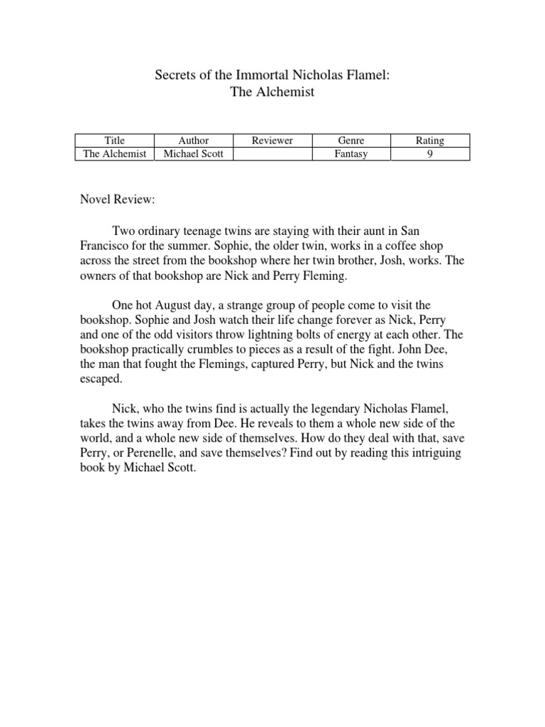 Alchemist | PDF | Mystery, Thriller & Crime Fiction | Young Adult