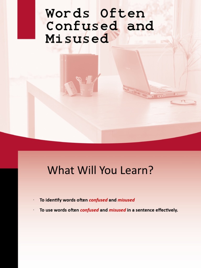 Words Often Confused Missused PDF Verb Adjective