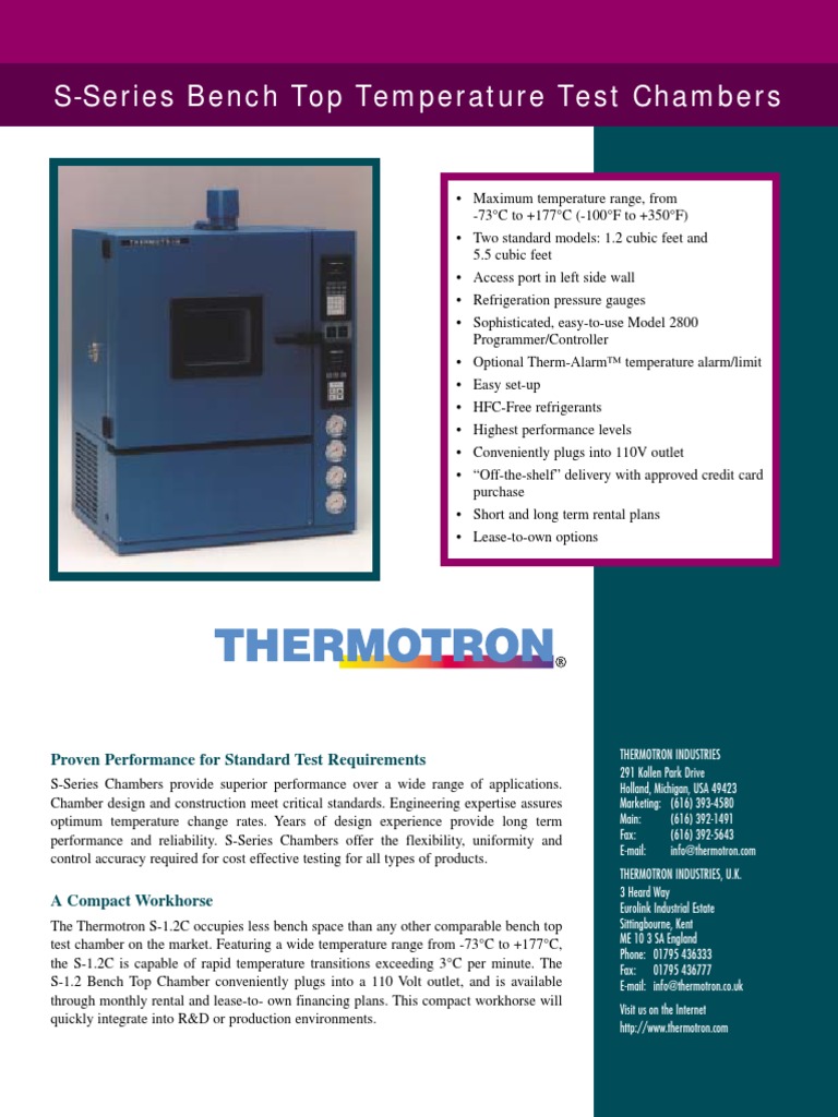 Thermotron S-1.2C DataSheet | PDF | Instrumentation | Relay