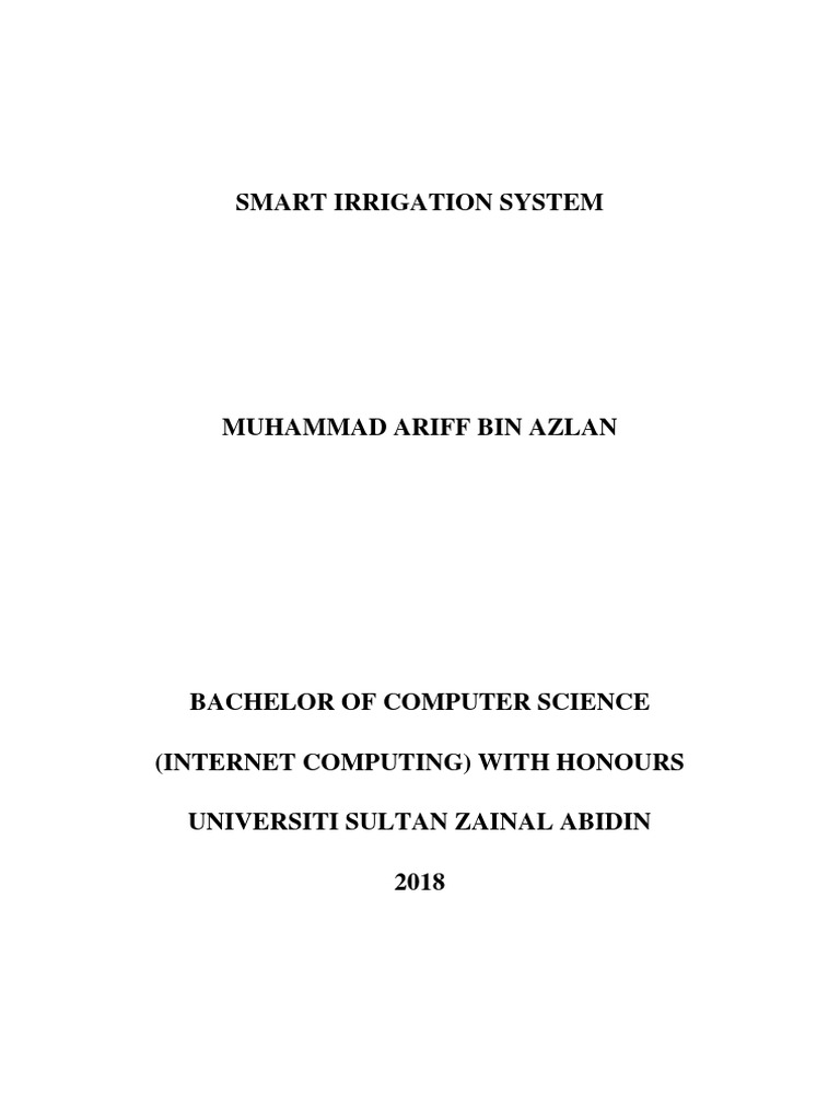 Smart Irrigation System | PDF | Arduino | Internet Of Things