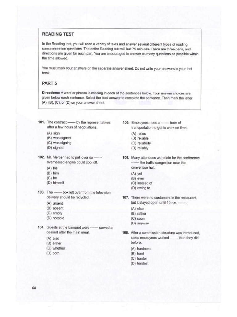 YBM VOL 1 - Test 3 | PDF