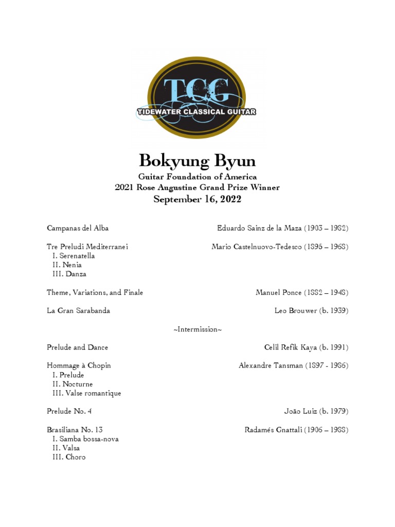 Bokyung Byun Program | PDF | Concert | Orchestras