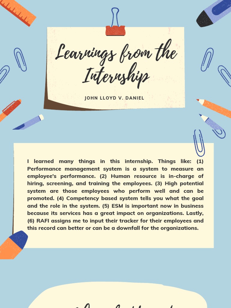 Learnings From The Internship | PDF