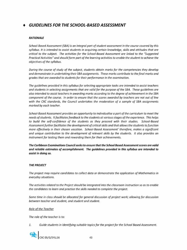 Csec Mathematics Sba Outline | PDF