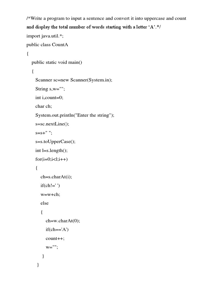 Java String Manipulation Programs | PDF | String (Computer Science) | Letter Case