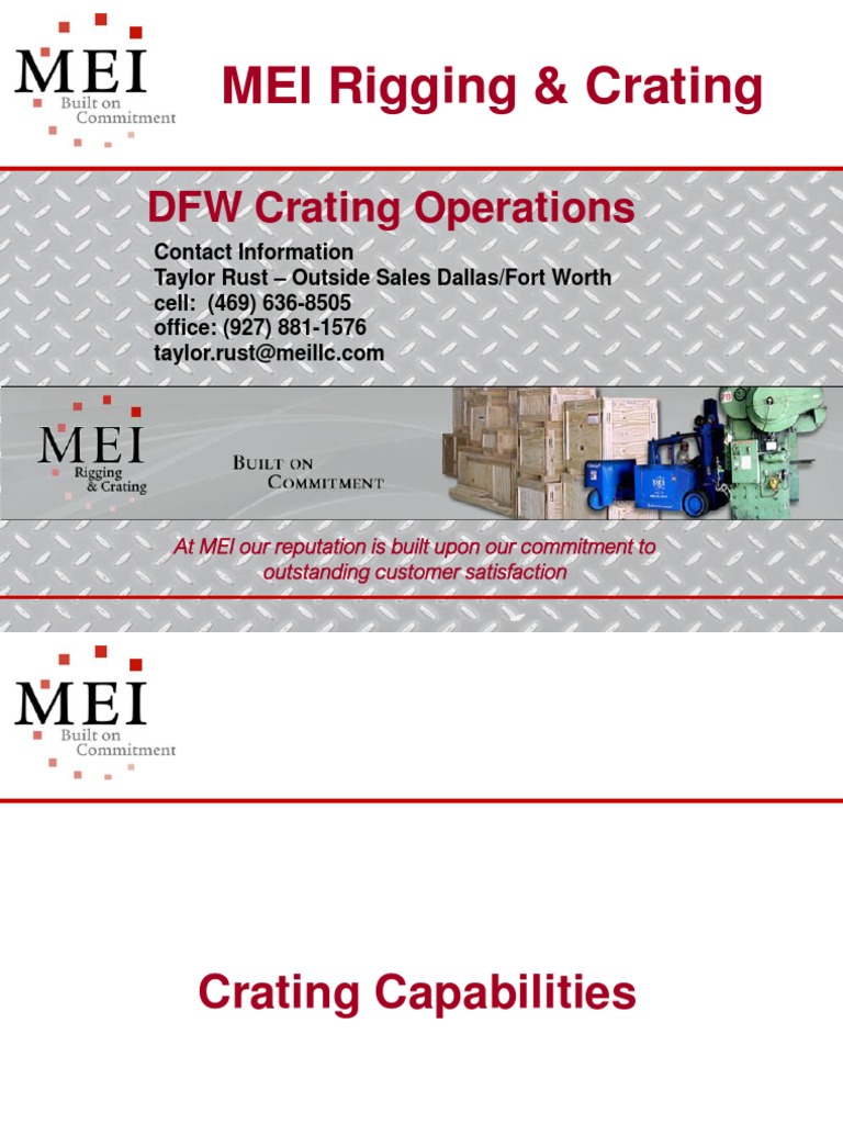 MEI Crating Operations v2 | PDF | Dangerous Goods | Cargo
