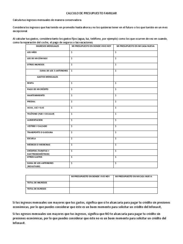 Formato para Calculo Presupuesto | PDF | Presupuesto | Economias
