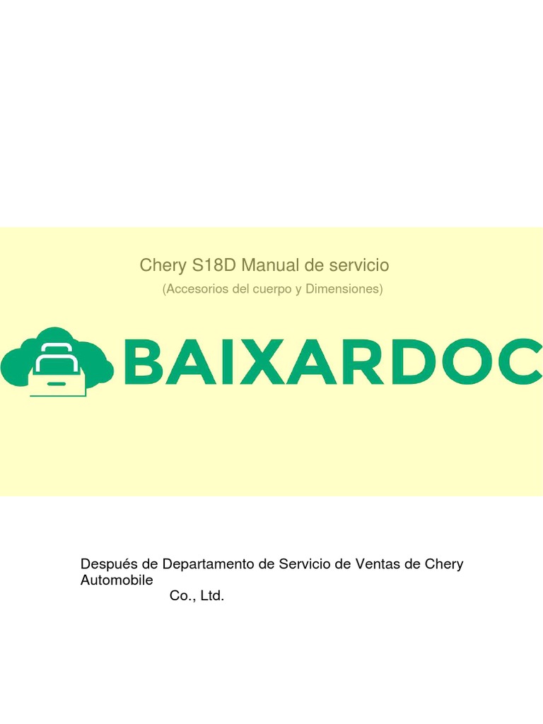 Chery x1 Service Manual Manual de Servicio | PDF | Tornillo | Vehículo ...