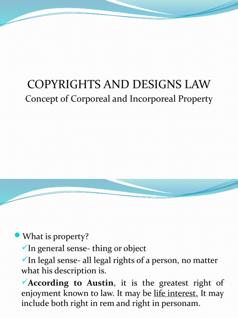 Corporeal vs Incorporeal Property Explained | PDF | Politics | Social ...