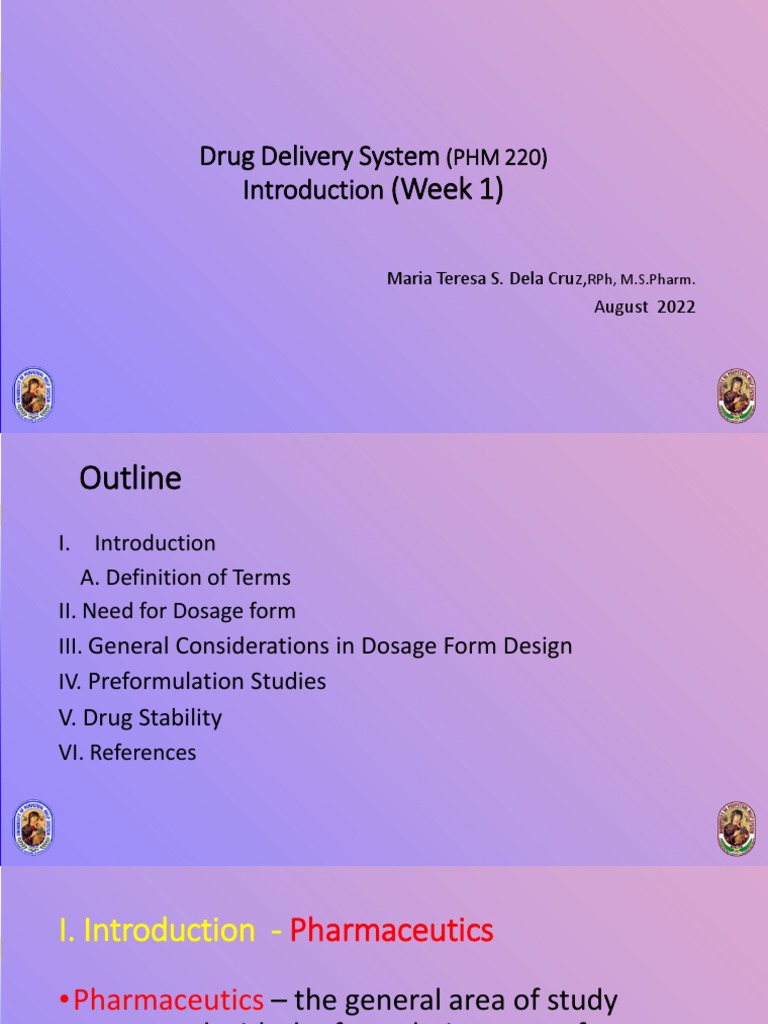DDS Introduction Handouts | PDF | Pharmaceutical Formulation | Solubility