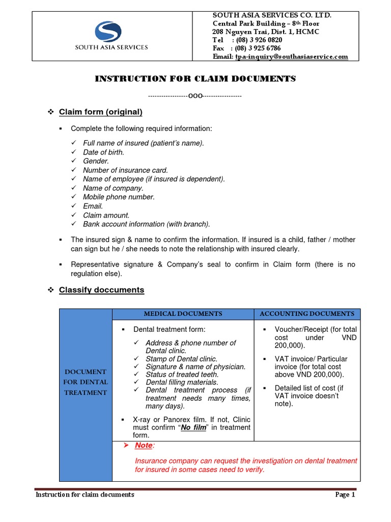 Insurance Claim Document Guide | PDF | Invoice | Medical Prescription