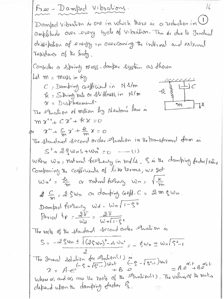 Free Damped Vibrations Dom | PDF