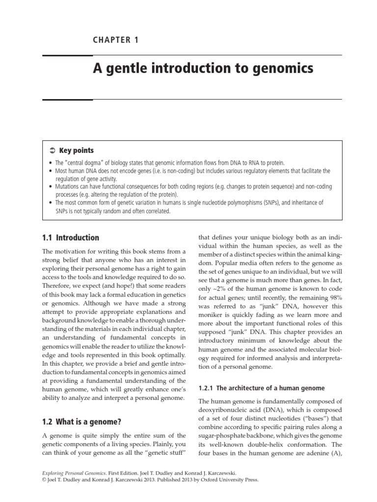 ch1 A Gentle Introduction To Genomics | PDF | Genetic Code | Gene ch1 A Gentle Introduction To Genomics | PDF | Genetic Code | Gene