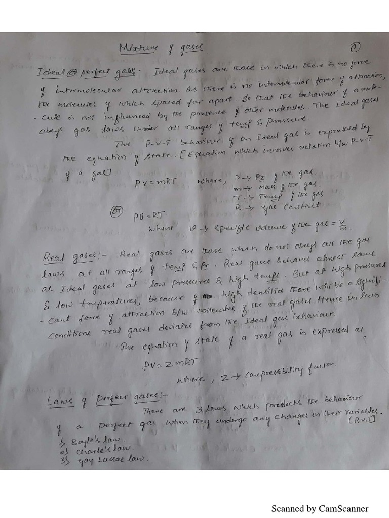 Mixture of Gases | PDF