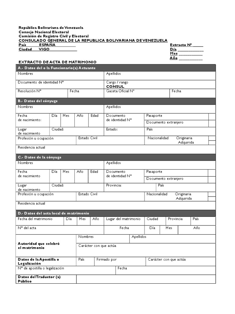 Planilla Registro de Matrimonio | PDF | Gobierno | Gobierno y personalidad