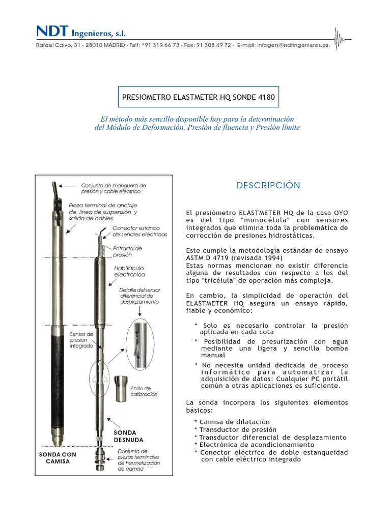 Presión-deformación suelos ELASTMETER HQ | PDF | USB | Adquisición de datos