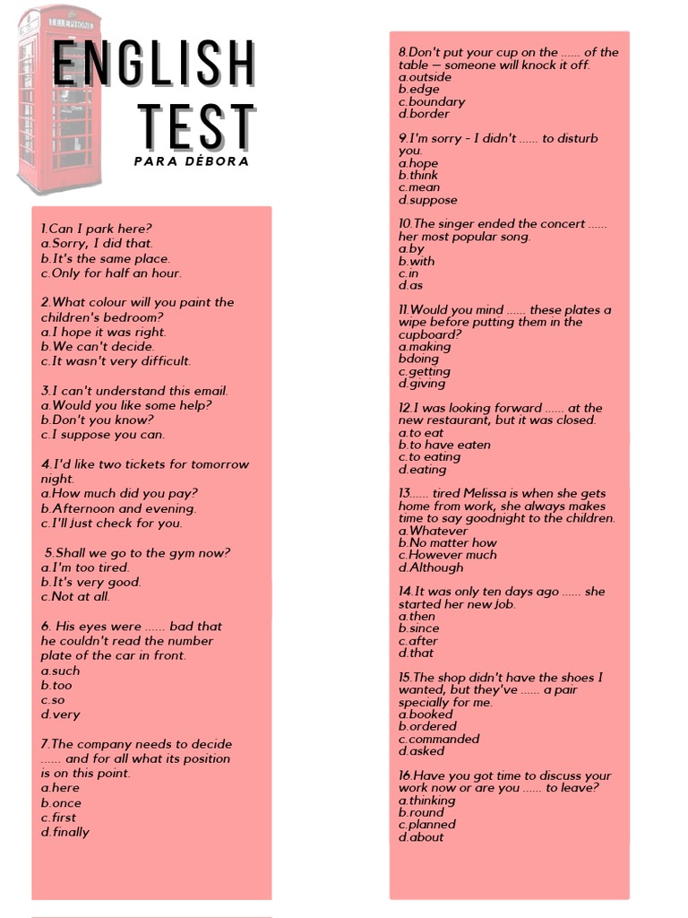 English Test | PDF